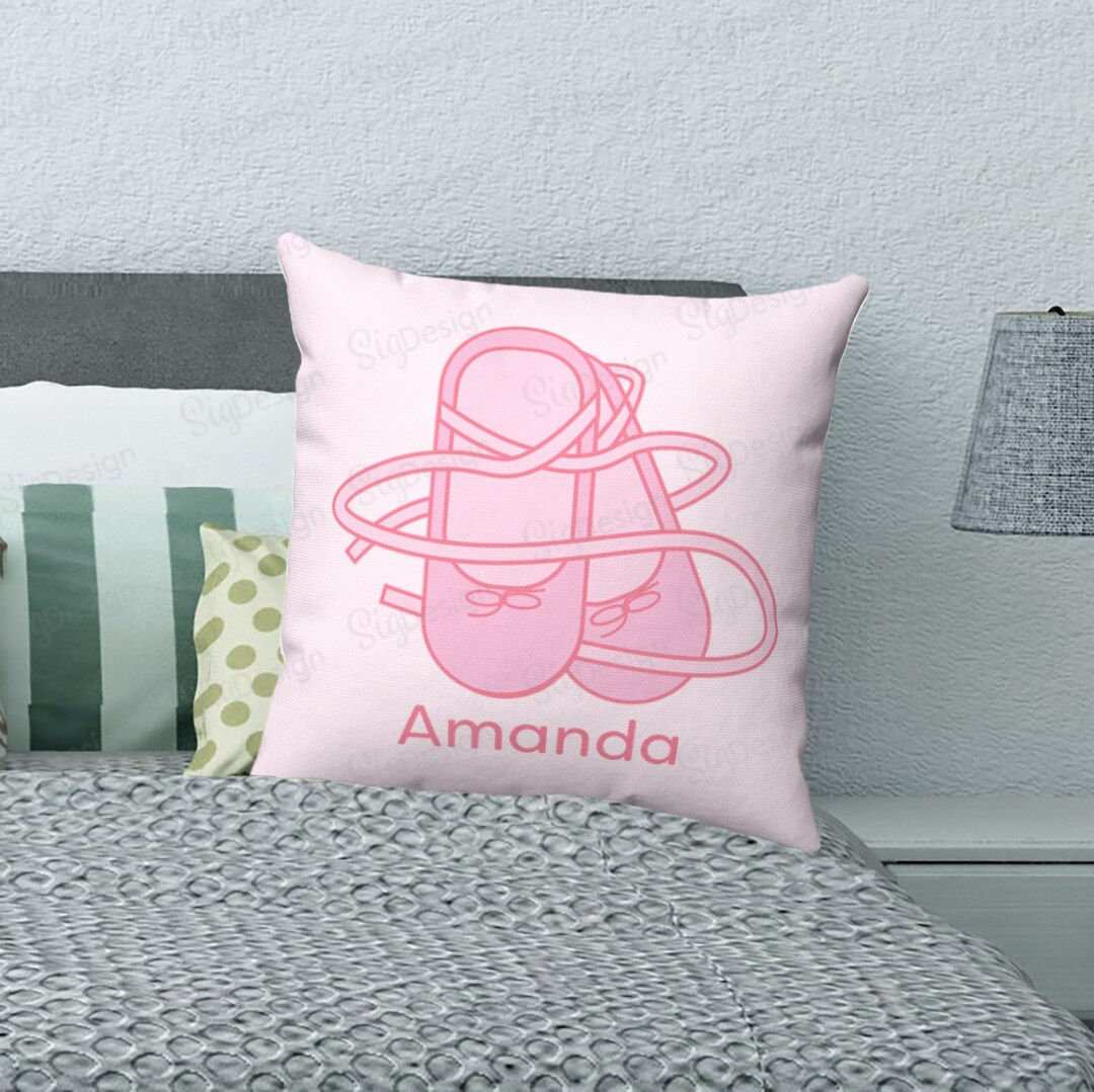 Personalized Ballet Shoes Pillow, Custom Kids Ballerina Girl Room Decor ...