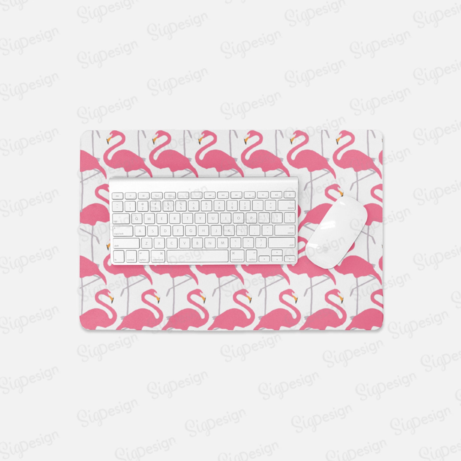 Pink Flamingo Desk Mat Flamingo Print on Desk Laptop Pad. | Etsy