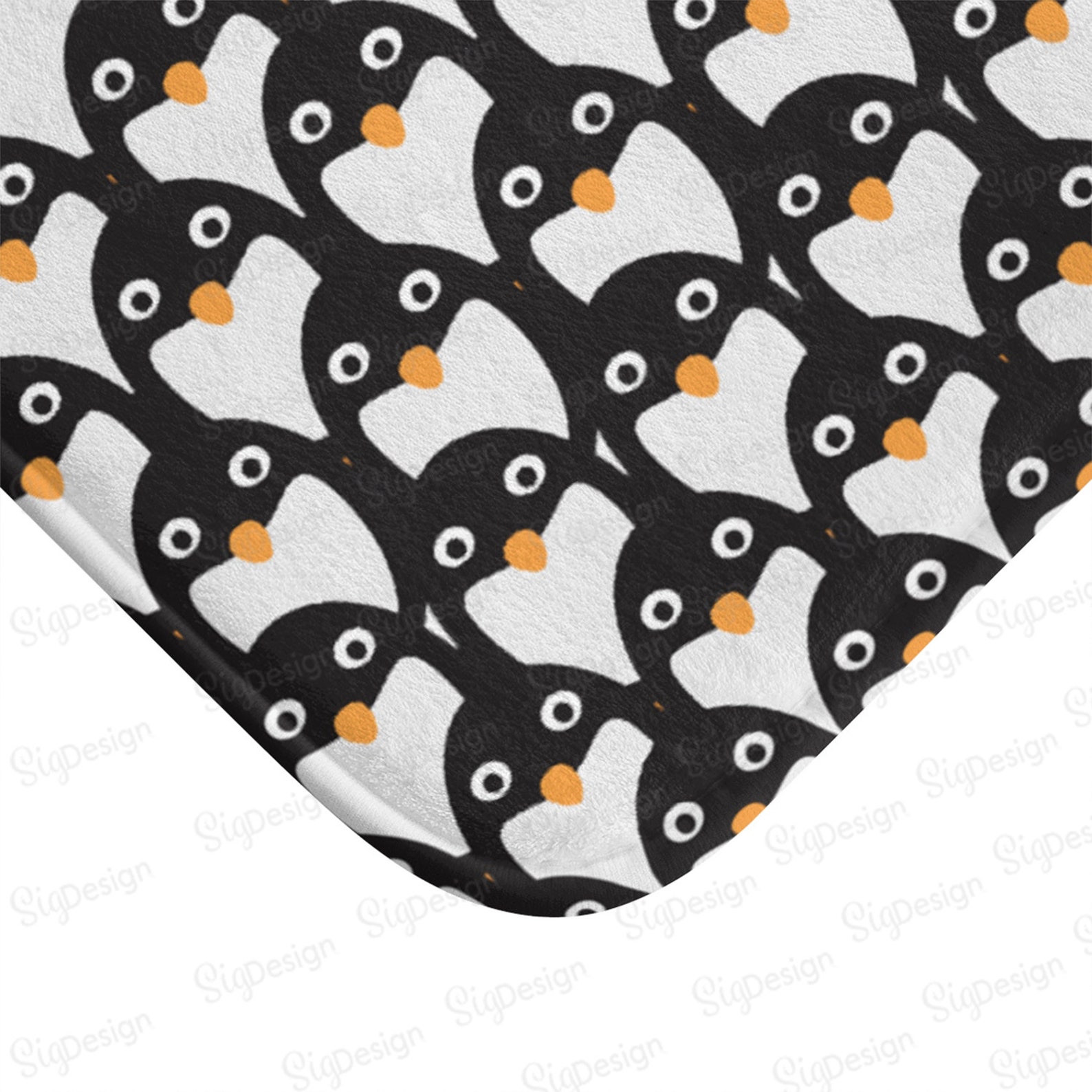Black and White Penguins Bath Mat Floor Rug With Penguins - Etsy
