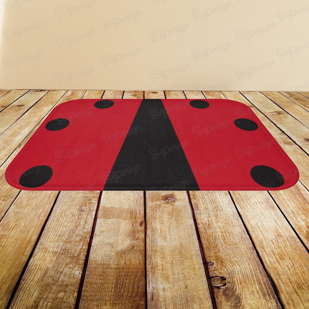 Ladybug Floor Mat, Red Black Bath Mat or Kitchen Floor Rug, 2 Sizes - Etsy