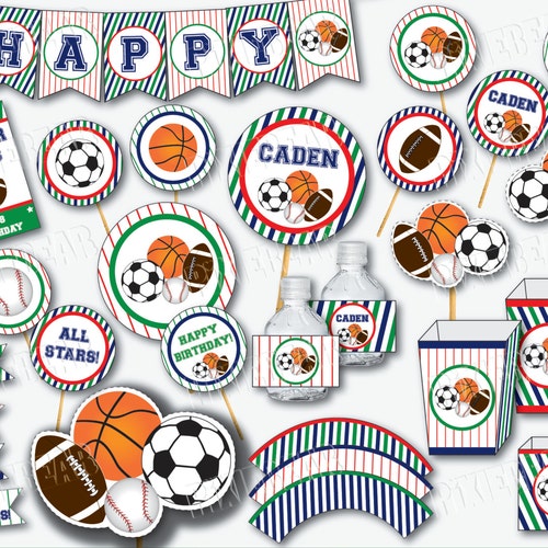 Sports Birthday Party Decorations All-star Sports Party - Etsy