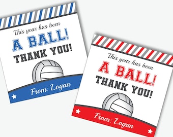 Volleyball Coach Card Printable Teacher Appreciation Tag or | Etsy