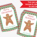 Gingerbread Man Tag Printable Christmas Gift Tag, Editable Christmas ...