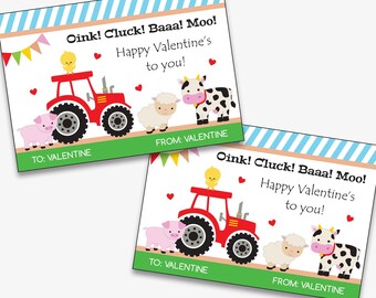 Farm Animal Valentine Cards - Etsy