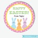 Easter Bunny Tag Printable Easter Bunny Stickers for School, Happy ...
