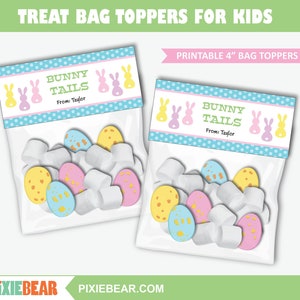 Easter Bunny Tails Labels Printable Easter Bag Toppers for Kids ...
