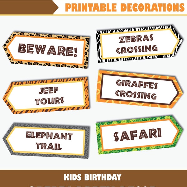 Jungle Safari Party Signs - Etsy