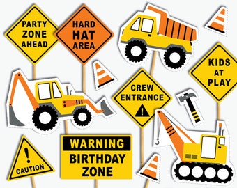 Printable Construction Signs For Kids Party