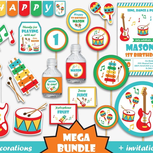 Music Birthday Party Decorations Printable Music First - Etsy