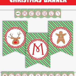 Merry Christmas Banner, Printable Christmas Party Banner, Christmas ...