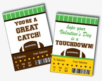 Football Valentine Cards | Etsy