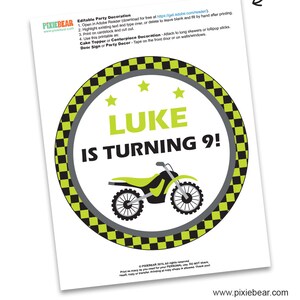Motocross Party Food Labels Printable Decorations for a Dirt Bike Baby ...