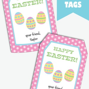 Printable Easter Egg Gift Tags Editable Happy Easter Treat Tags for ...