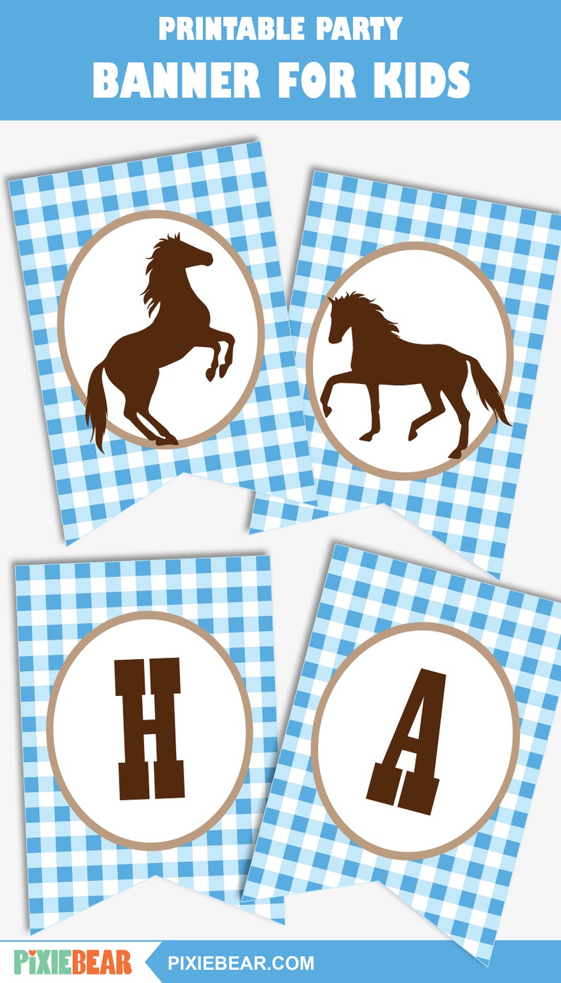 Horse Birthday Decorations Printable Horse Party Horse Rider - Etsy