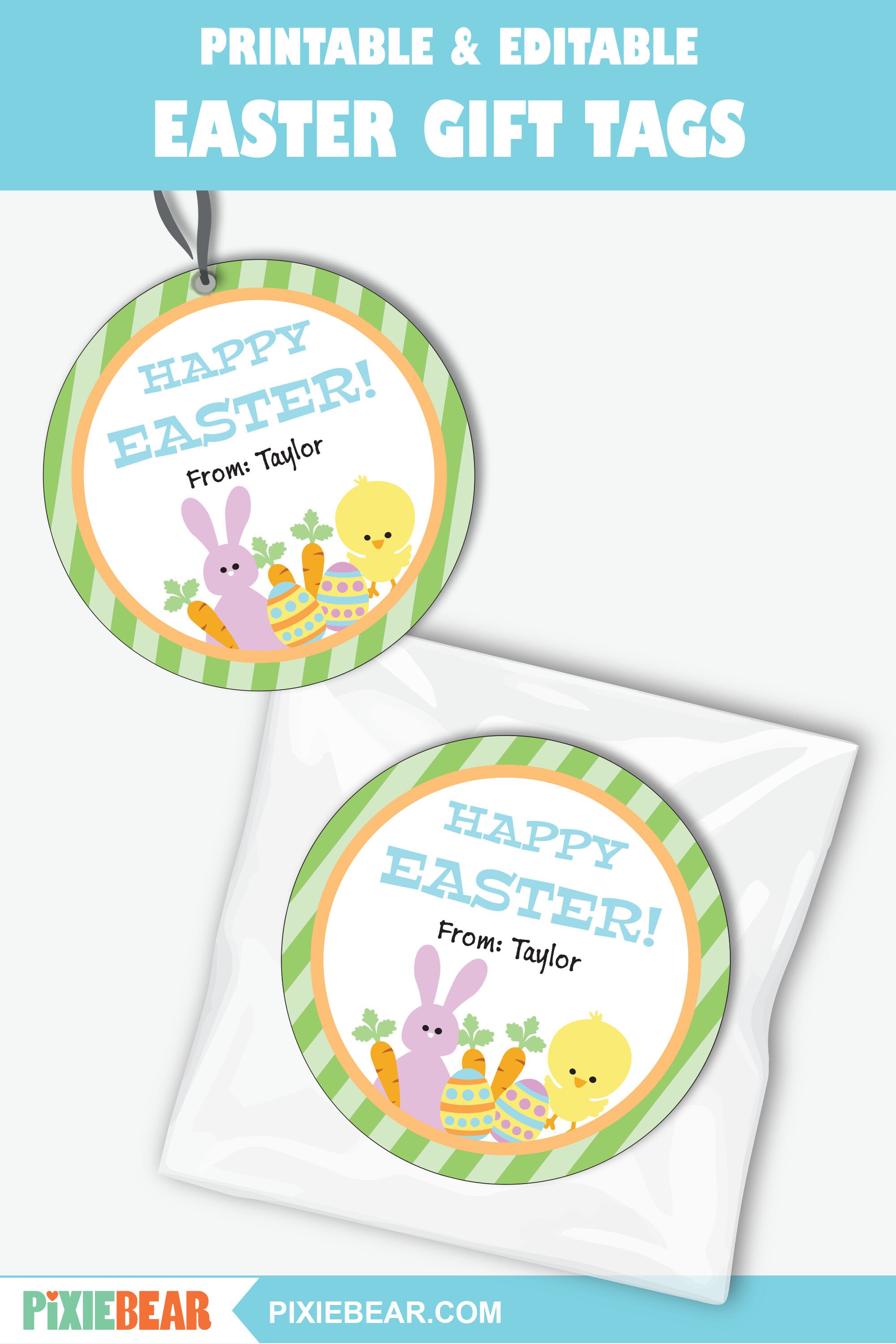 Printable Easter Tag Easter Stickers for Classroom Treats | Etsy