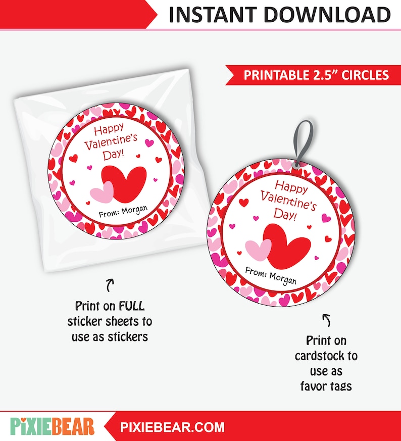 Valentines Day Heart Stickers for Kids' Classroom - Etsy