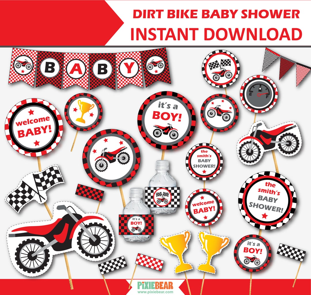 Motocross Baby Shower Motorcycle Baby Shower Dirt Bike - Etsy