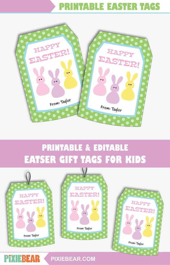 Printable Easter Gift Tag - Editable Easter Bunny Tags for School ...