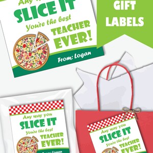 Pizza Teacher Appreciation Tag Printable Pizza Thank You | Etsy