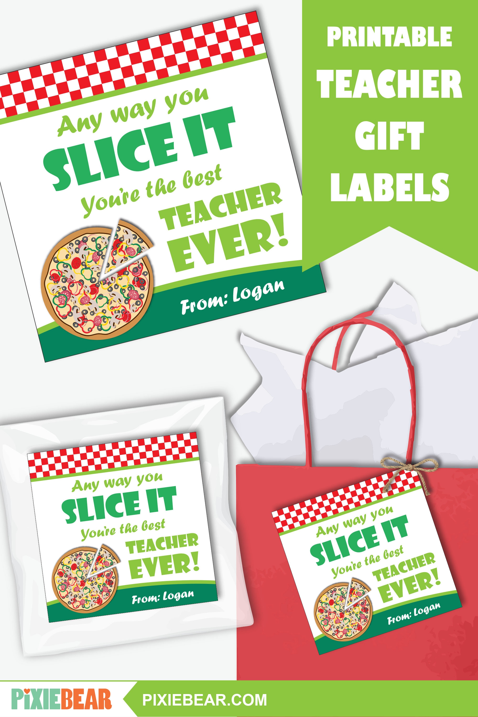 Pizza Teacher Appreciation Tag Printable Pizza Thank You - Etsy Israel