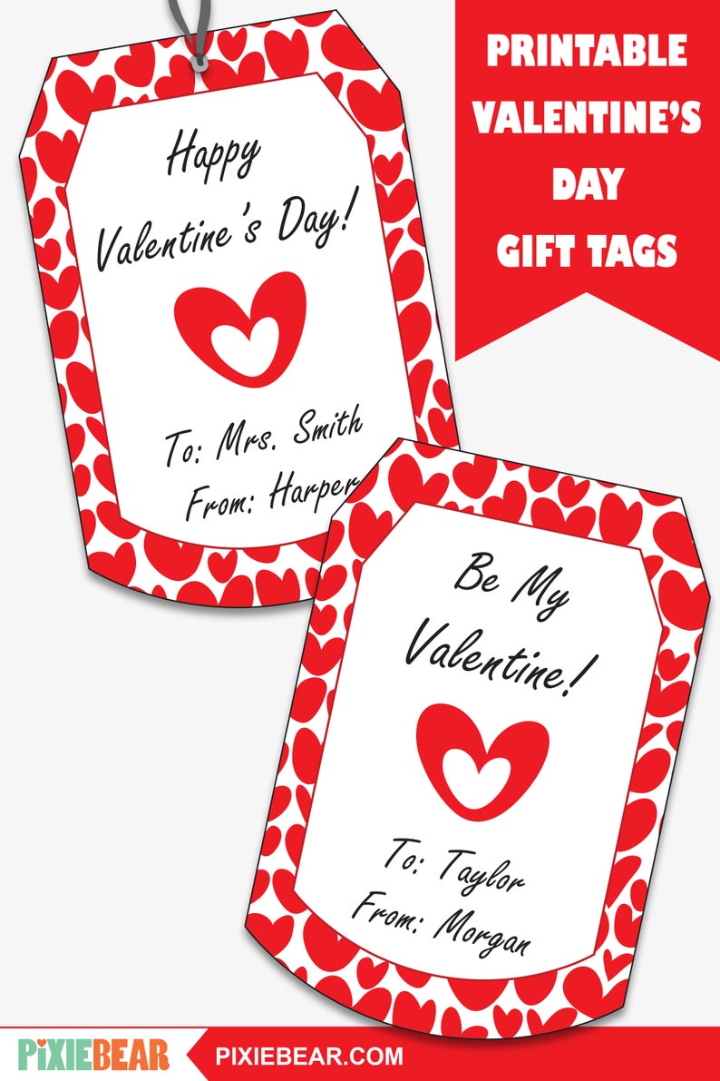 Printable Valentine's Day Tags for Kids Editable - Etsy