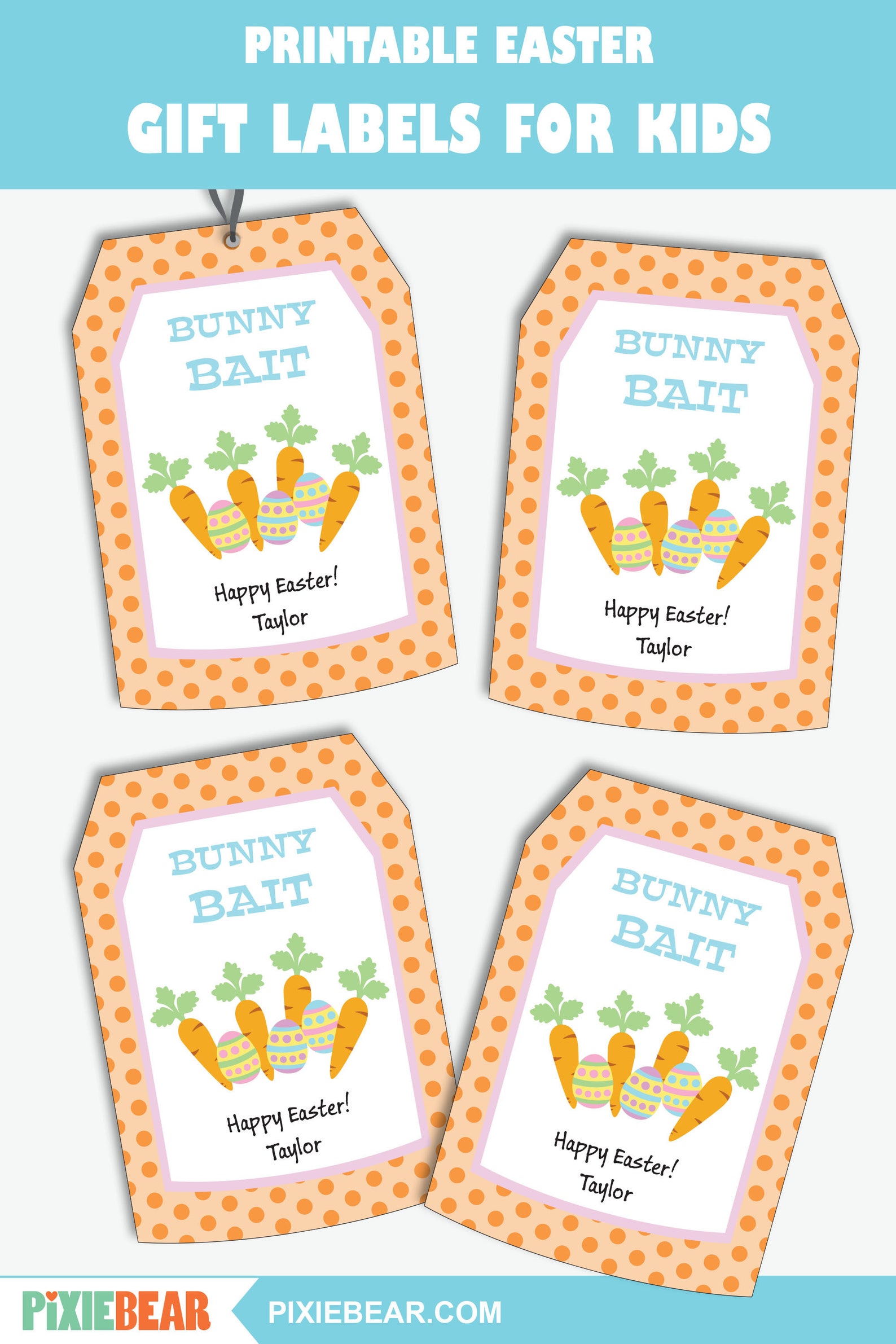 Easter Bunny Bait Tags Printable Easter Gift Tags Editable | Etsy