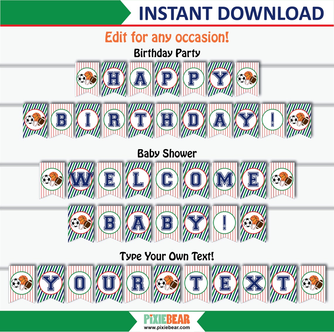 All Star Birthday Banner Printable Sport Banner for an All | Etsy