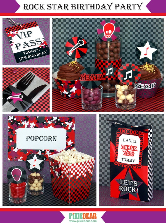 Rock Star Birthday - Rockstar Party - Rockstar Birthday Decorations ...