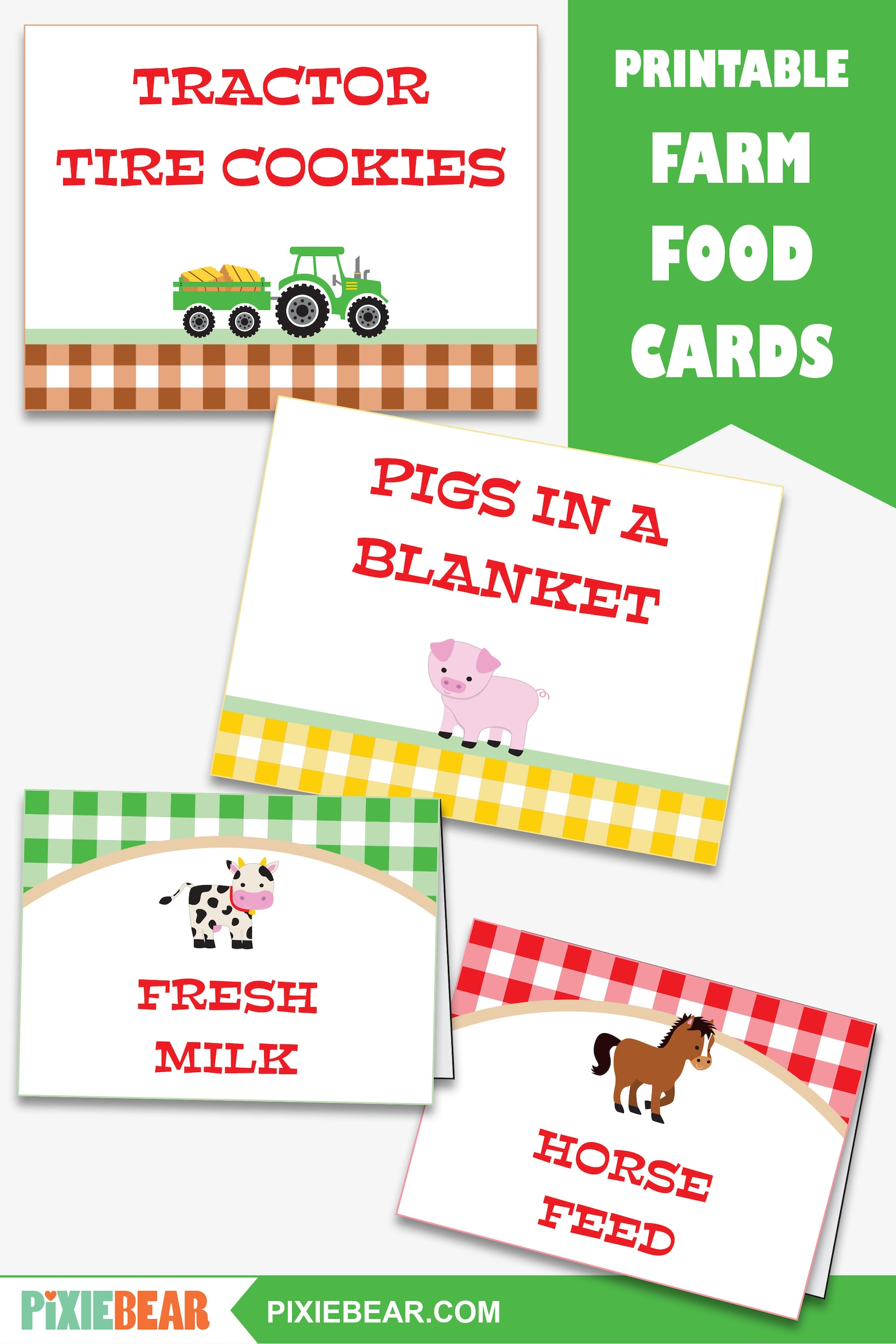 Farm Birthday Food Tent Cards Printable Barnyard Party Food - Etsy