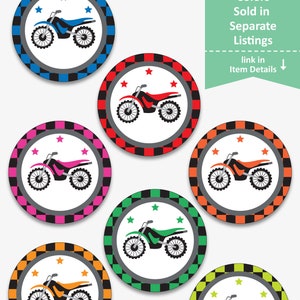 Dirt Bike Cupcake Toppers Printable Motocross Birthday Decorations ...