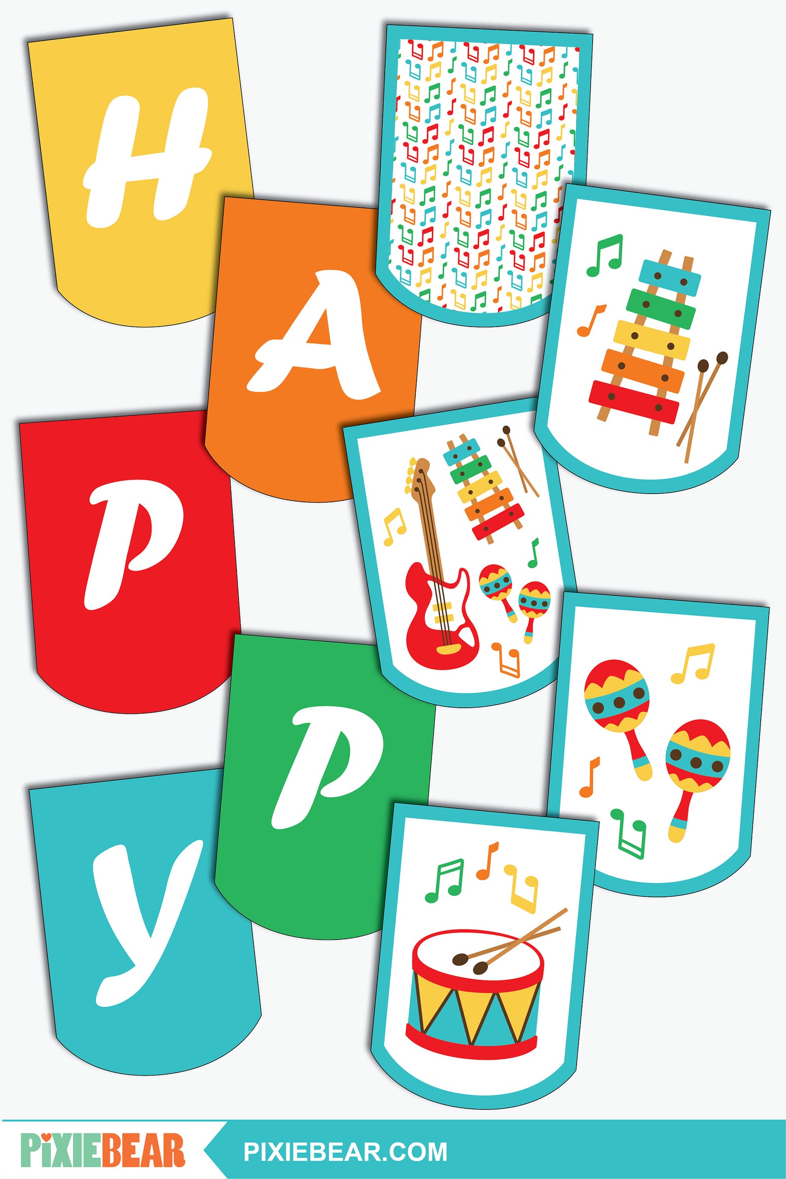 Music Birthday Banner Printable First Birthday Banner - Etsy Canada