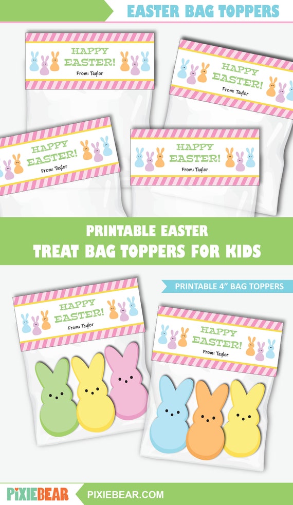 Printable Easter Bag Toppers - Editable Easter Treat Bag Toppers for ...