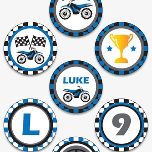Dirt Bike Cupcake Toppers Printable Motocross Birthday Decorations ...