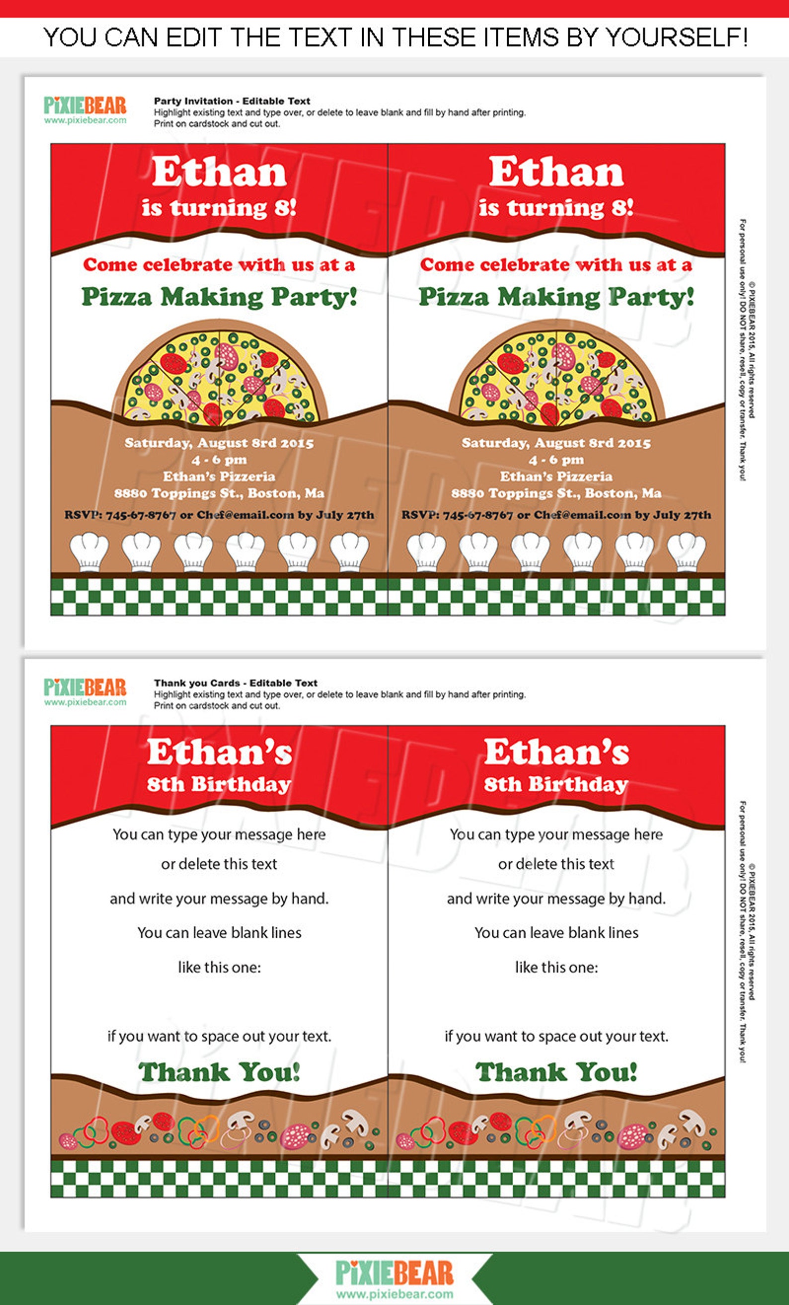 Pizza Party Invitation Pizza Invitation Pizza Party Invite | Etsy