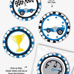 Race Car Cupcake Toppers, Printable Race Car Party Decorations, Race ...