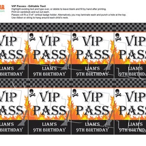 Rock Star Party VIP Pass Rock Star VIP Passes Rock Star | Etsy