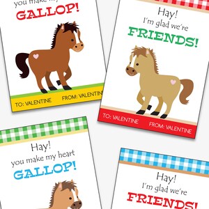 Horse Valentine Cards for Kids Printable Pony Valentine's - Etsy