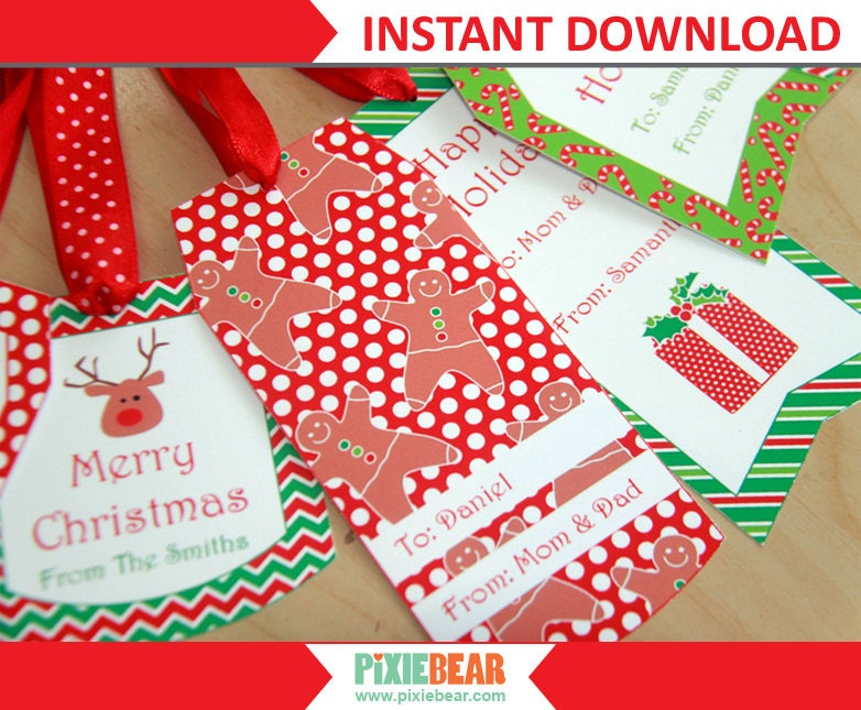 Christmas Gift Tags Personalized Christmas Tags Editable | Etsy