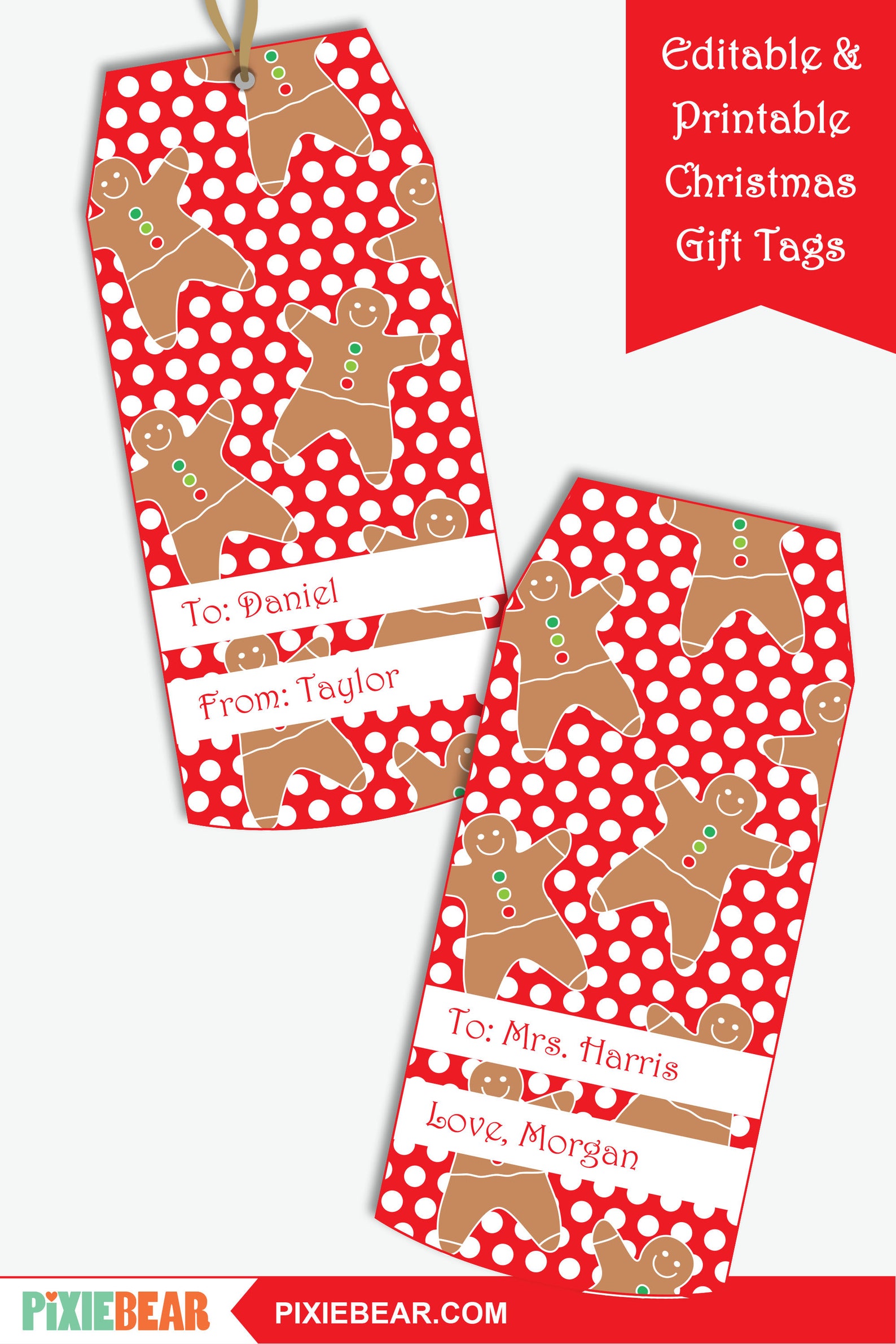 Editable Christmas Gift Tags Printable Christmas Tags for - Etsy