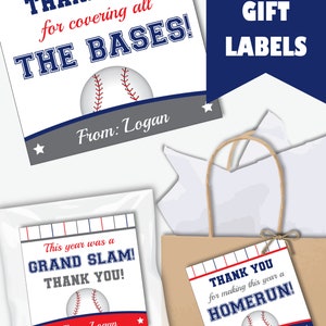 Baseball Teacher Appreciation Tag Printable Baseball Coach Thank You ...