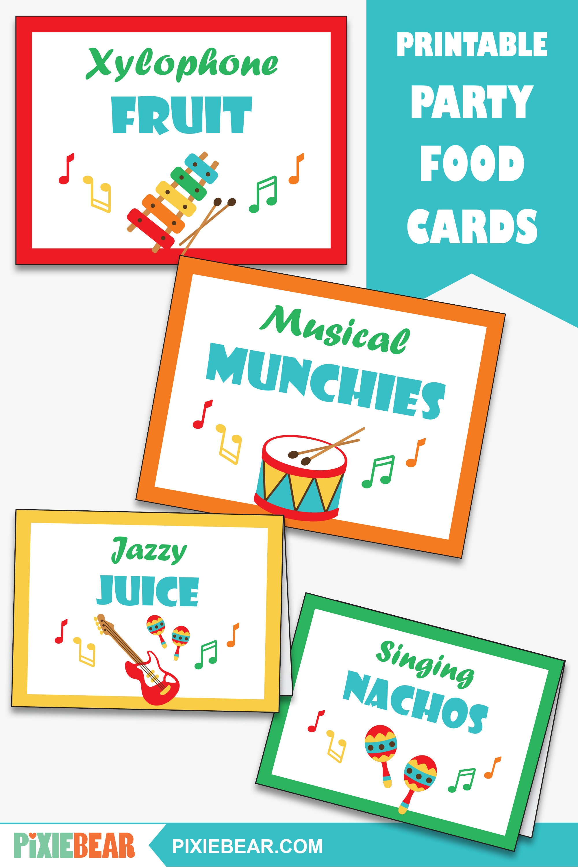 Music Birthday Food Labels Printable Music Party Food Signs - Etsy Canada