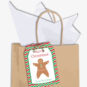 Gingerbread Man Tag Printable Christmas Gift Tag, Editable Christmas ...