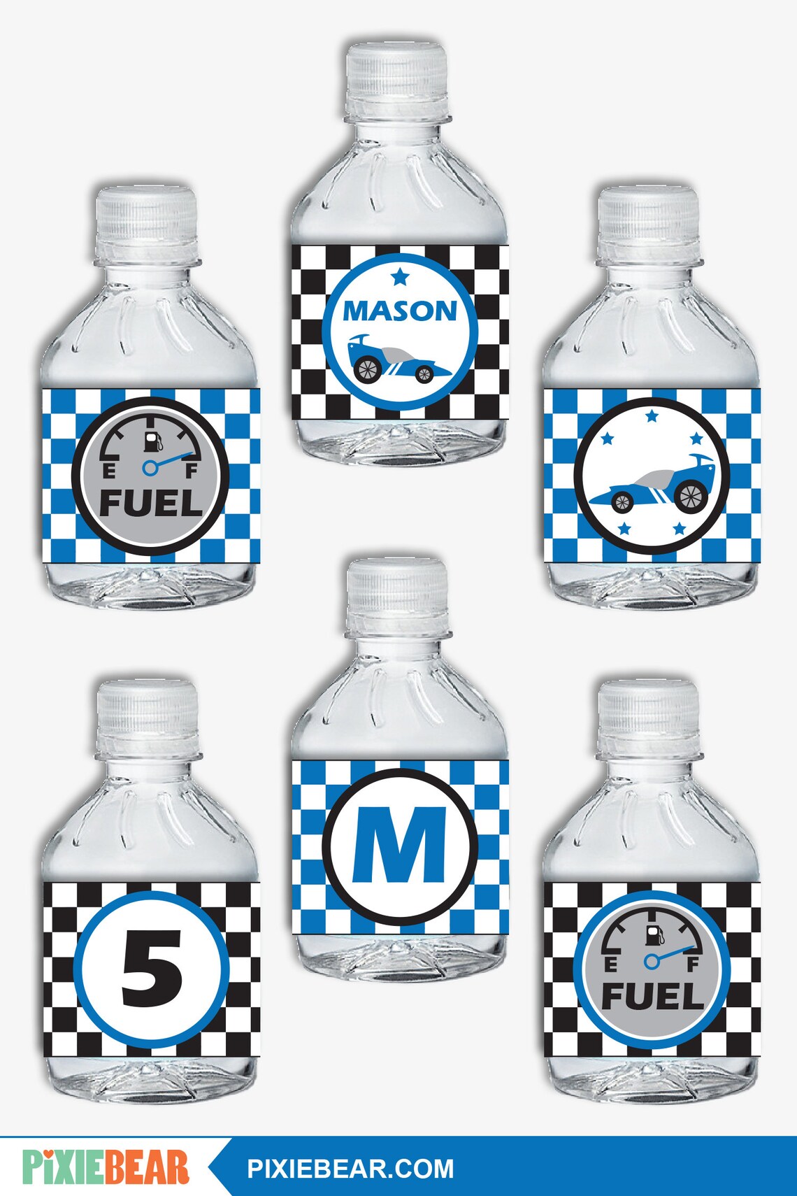 Race Car Water Bottle Labels Printable Fuel Water Bottle - Etsy