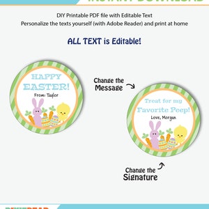 Printable Easter Tag, Easter Stickers for Classroom Treats ...