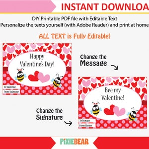 Bee Valentine Cards Kids Valentines Cards Valentines Day Cards for Kids ...