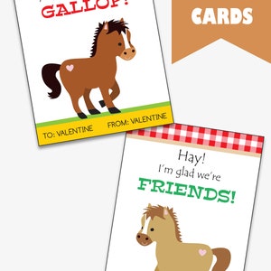 Horse Valentine Cards for Kids Printable Pony Valentine's - Etsy