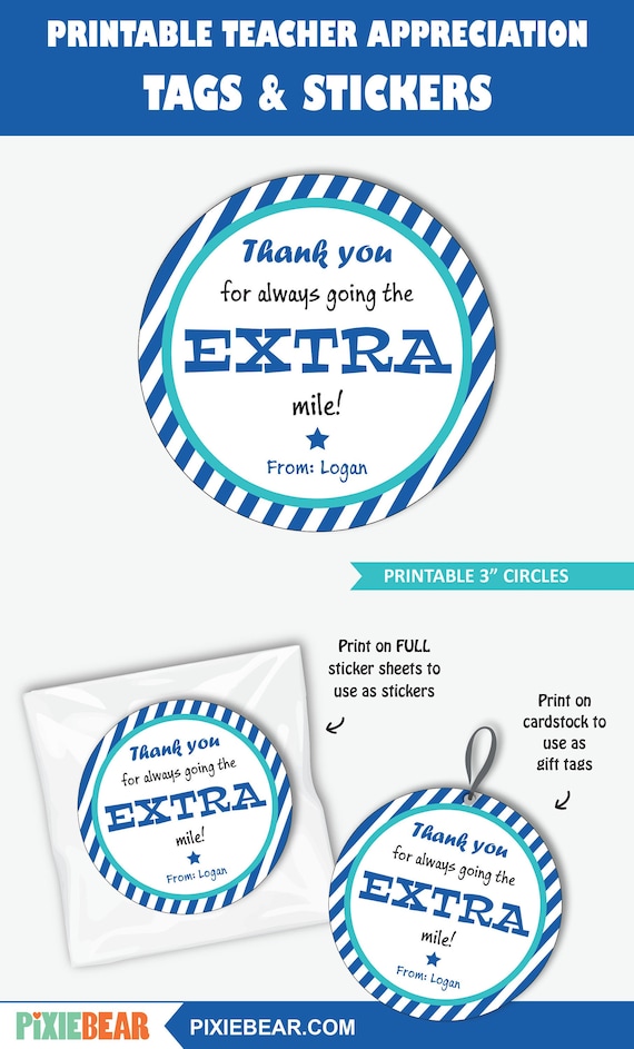 Teacher Appreciation Gum Tag - Printable Extra Teacher Appreciation ...