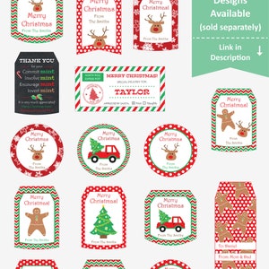 Christmas Sticker Tags, Reindeer Gift Tags, Printable Christmas Gift ...