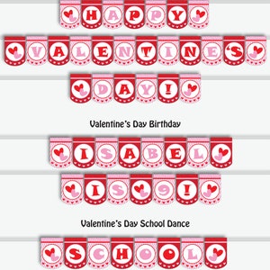 Valentines Day Banner Valentines Day Heart Banner Valentines Day ...