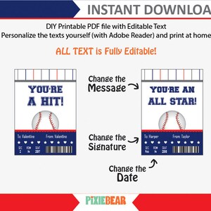 Baseball Valentines Cards for Kids, Baseball Valentines Day Card ...